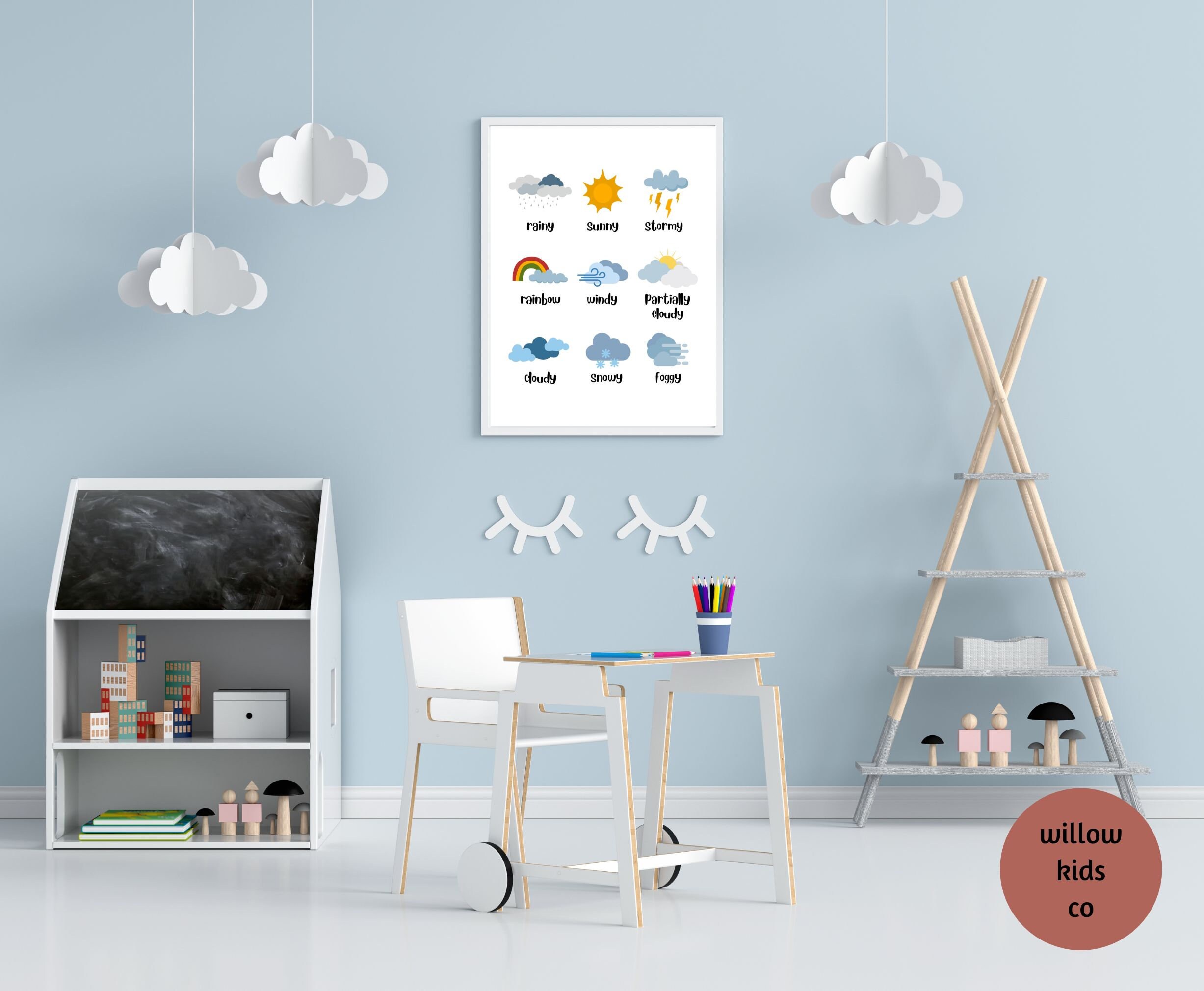 Printable Weather Poster for Toddlers, Weather Chart, Montessori ...
