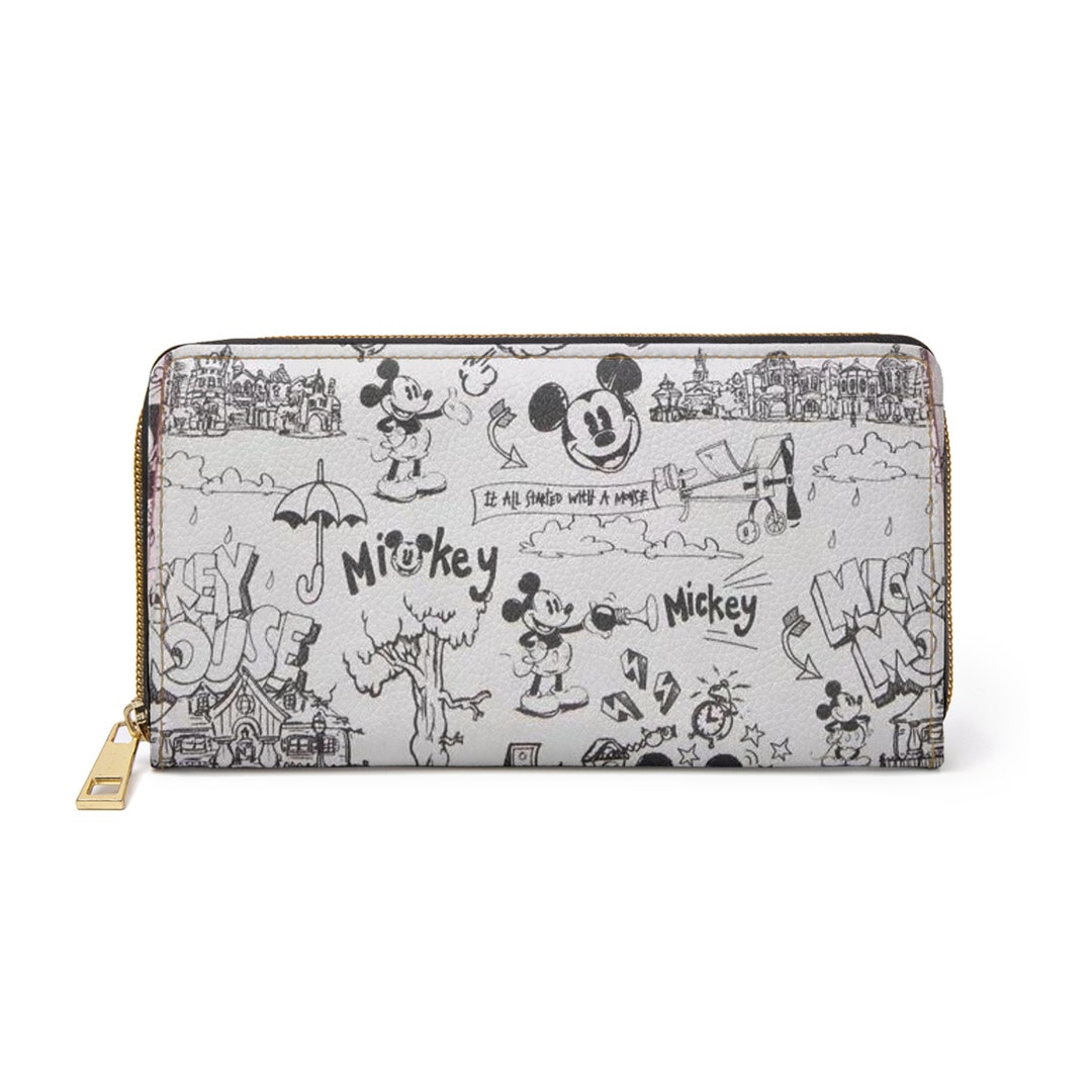 Mickey Sketch Disney Zipper Wallet - Disney Wallet, Gift, Vacation Gift ...