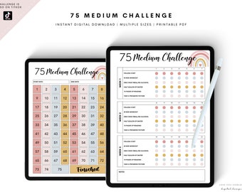 75 Medium Challenge Tracker 75 Medium Challenge Fitness - Etsy