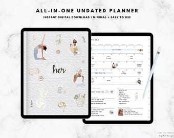 Digital Daily Planner | Monthly Planner | Weekly Planner | Minimalist ...