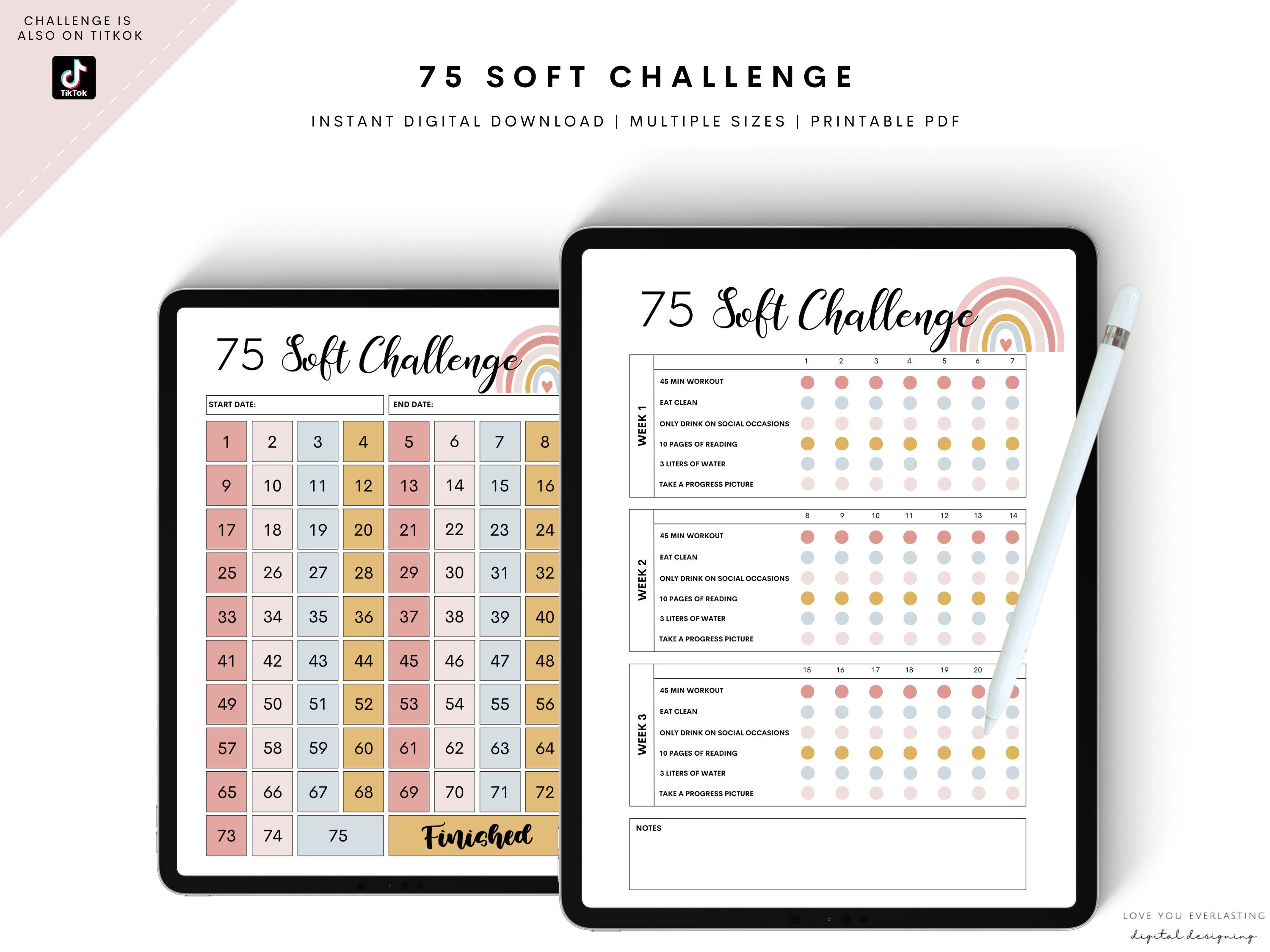75 Soft Challenge Tracker 75 Soft Challenge 75 Day Challenge - Etsy