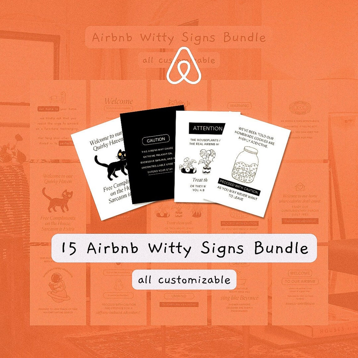 AIRBNB Witty Signs Templates | Humor Airbnb Signs | Sarcastic House ...