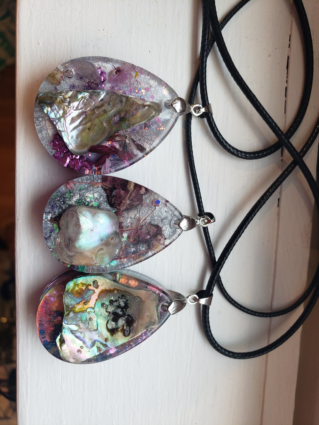 Celestial Abalone Resin Necklaces - Etsy