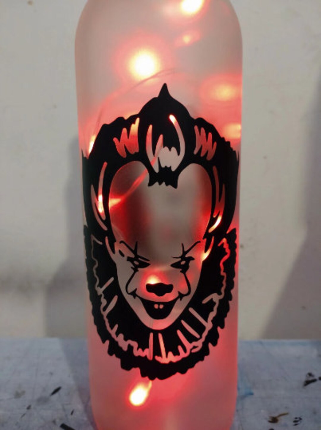 PENNYWISE Frosted Night Light Wine Bottle - Etsy