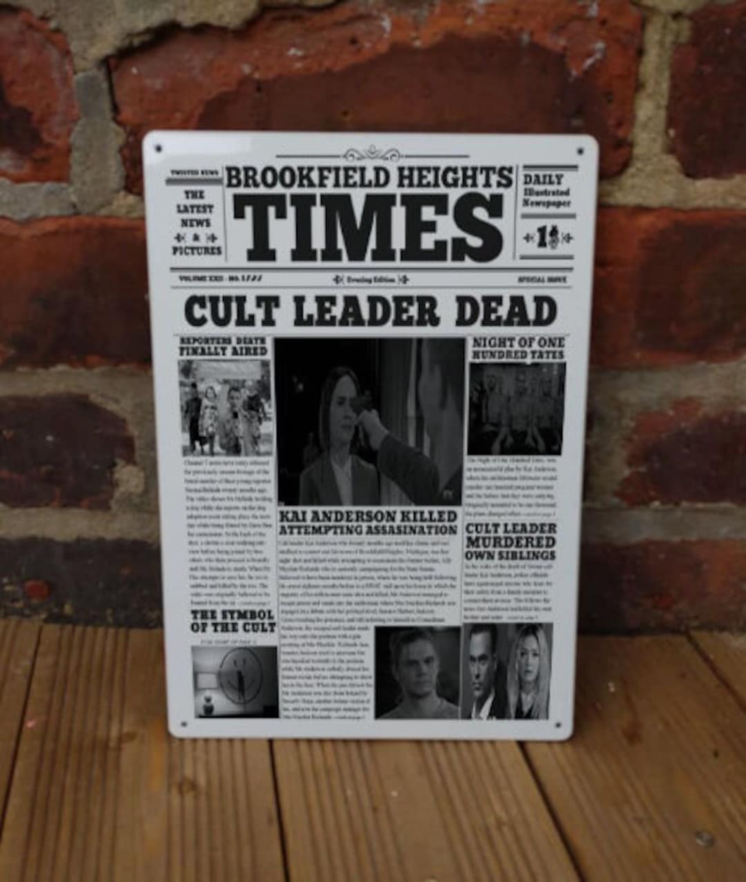 AMERICAN HORROR STORY Cult Newspaper Aluminum Poster - Etsy