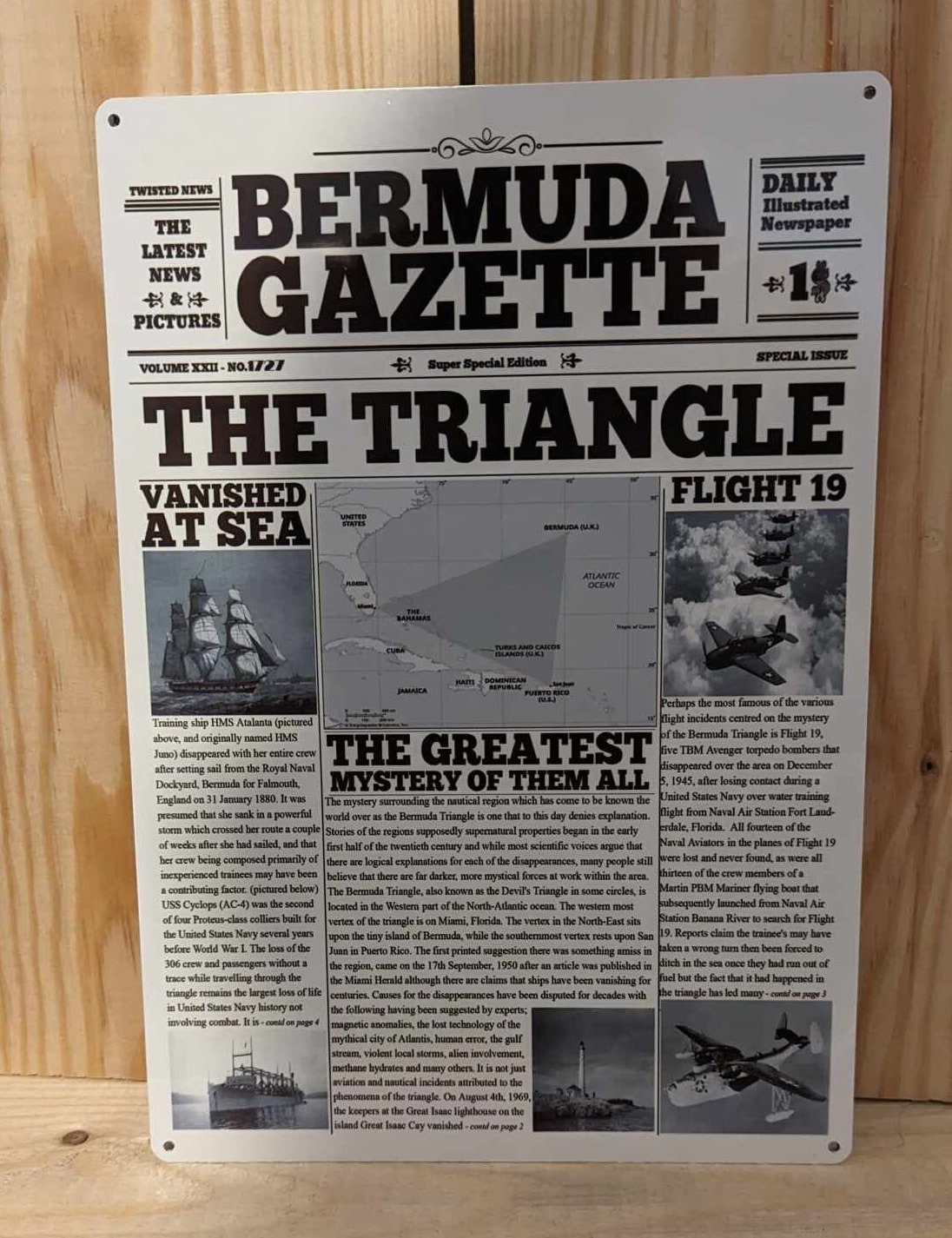 BERMUDA TRIANGLE Newspaper Aluminium Poster - Etsy