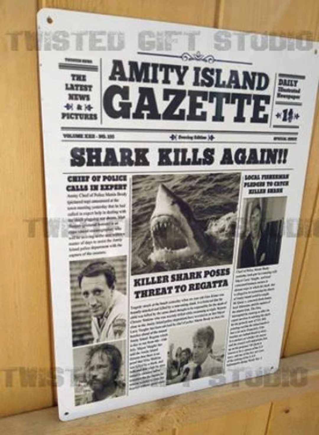 JAWS Newspaper Aluminum Poster - Etsy UK