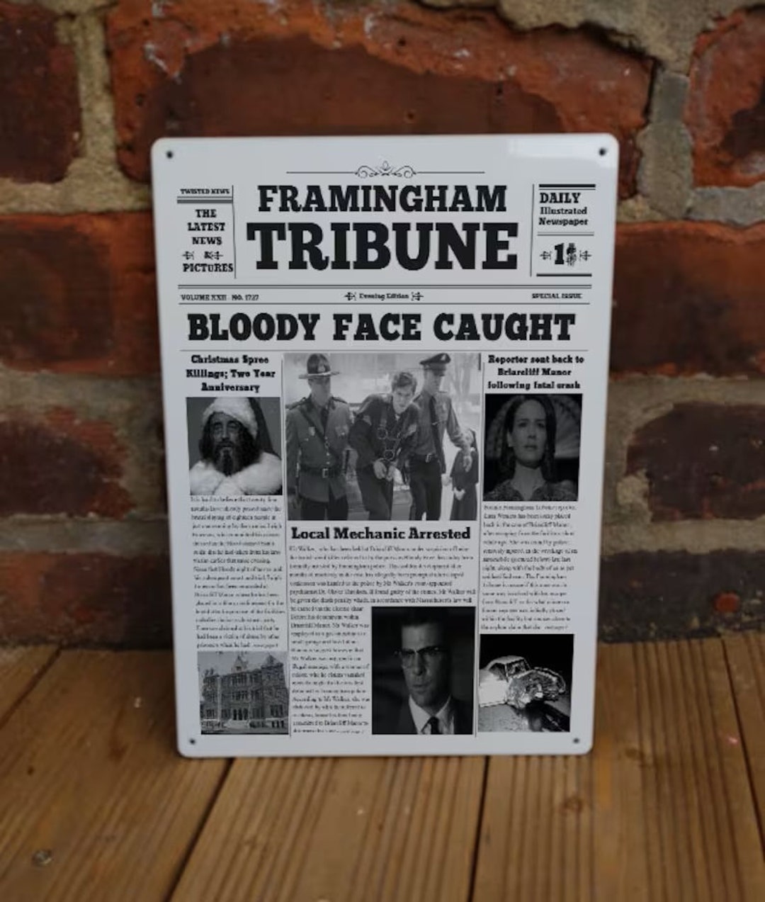 AMERICAN HORROR STORY Asylum Newspaper Aluminum Poster - Etsy