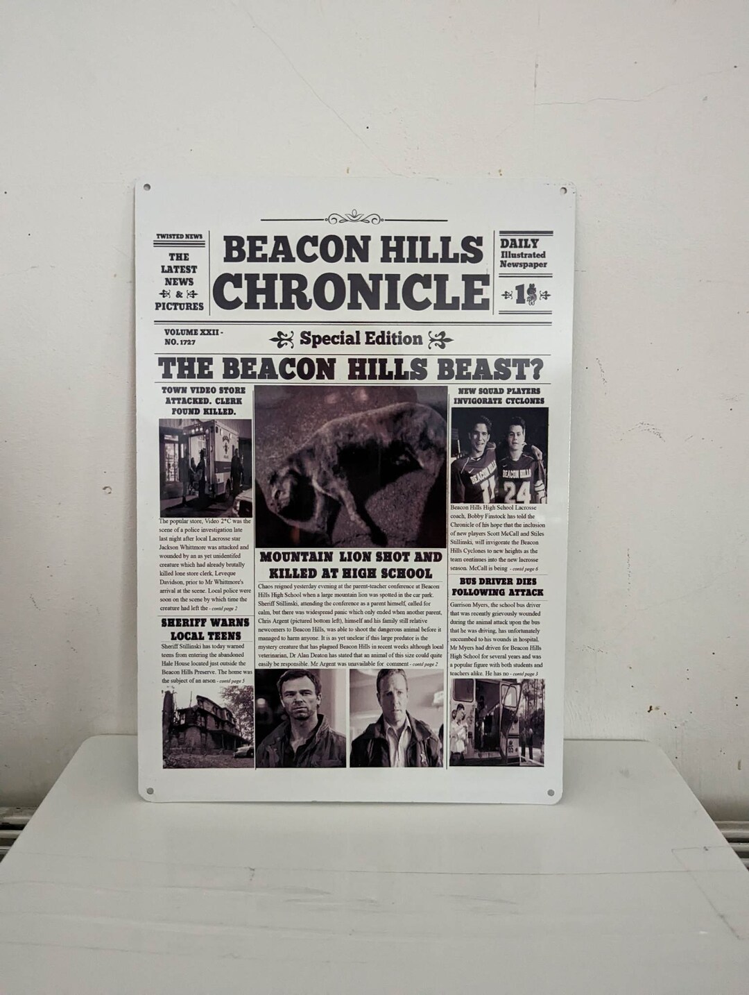 TEEN WOLF Newspaper Aluminum Poster - Etsy UK