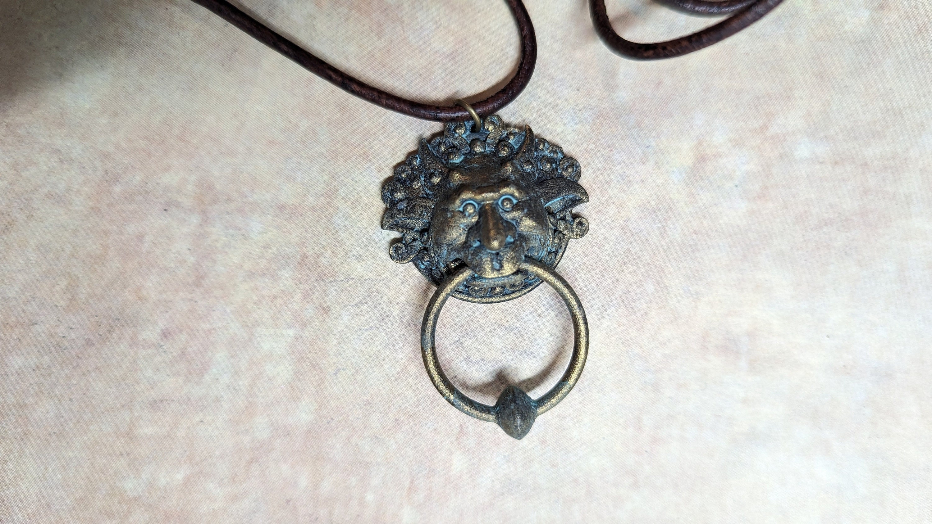 Labyrinth Mouth Door Knocker Pendant Necklace - Etsy UK