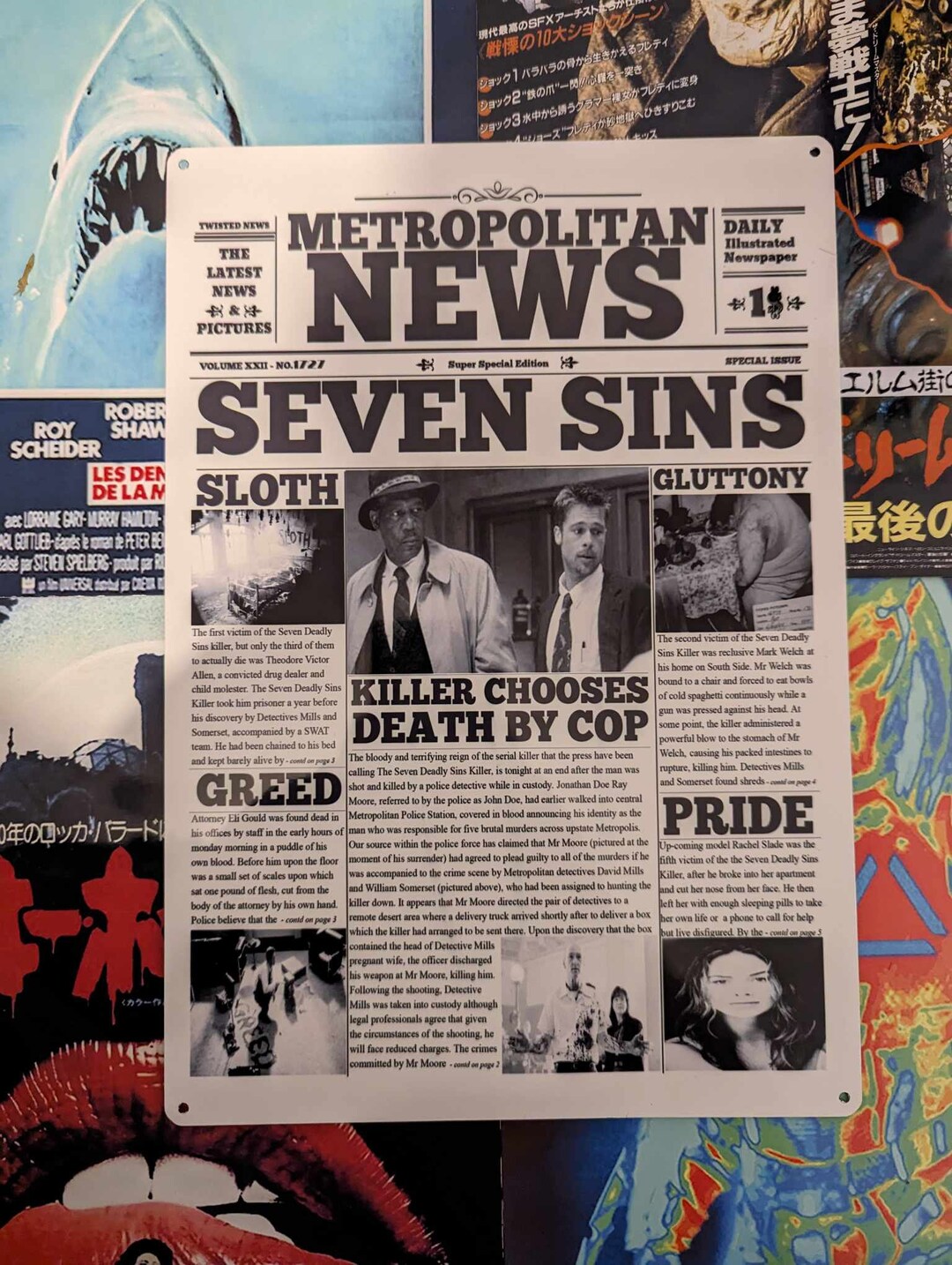 SEVEN Newspaper Aluminium Poster - Etsy