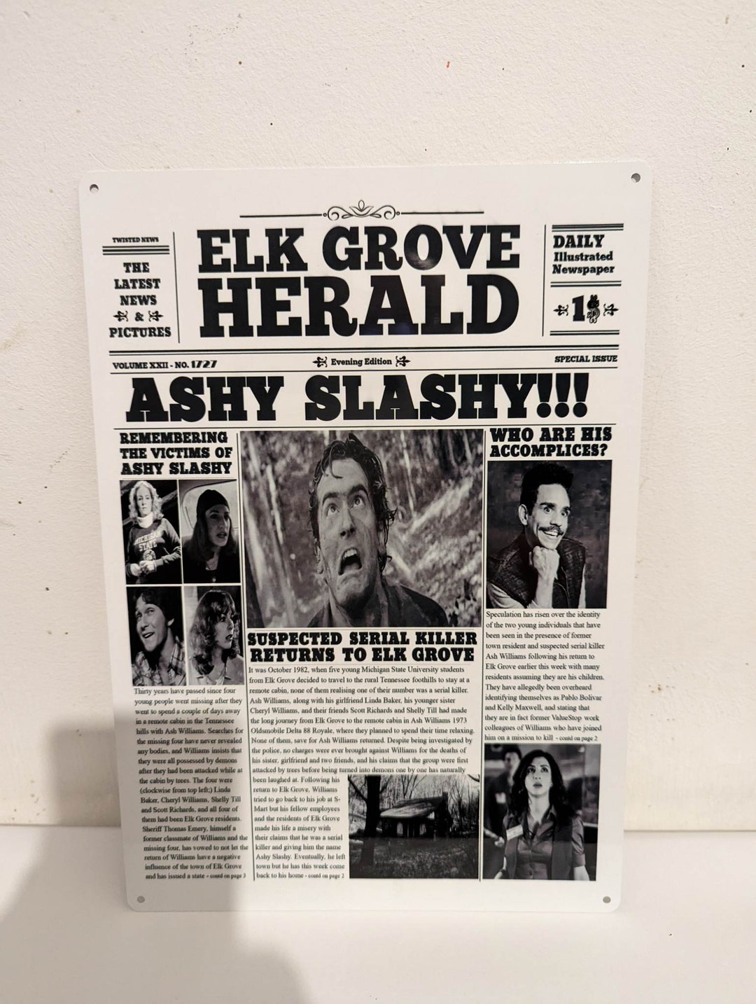 EVIL DEAD Newspaper Aluminum Poster - Etsy