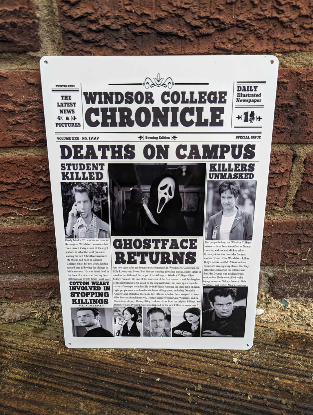 SCREAM 2 Newspaper Aluminium Poster - Etsy