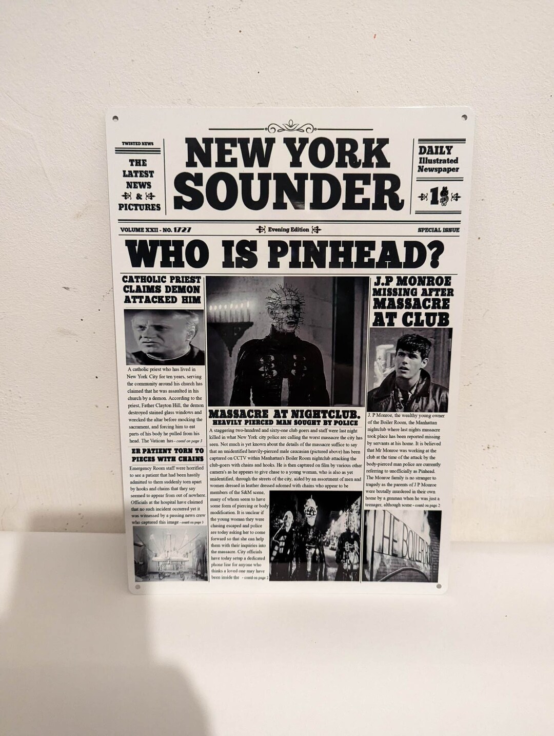 HELLRAISER Newspaper Aluminum Poster - Etsy