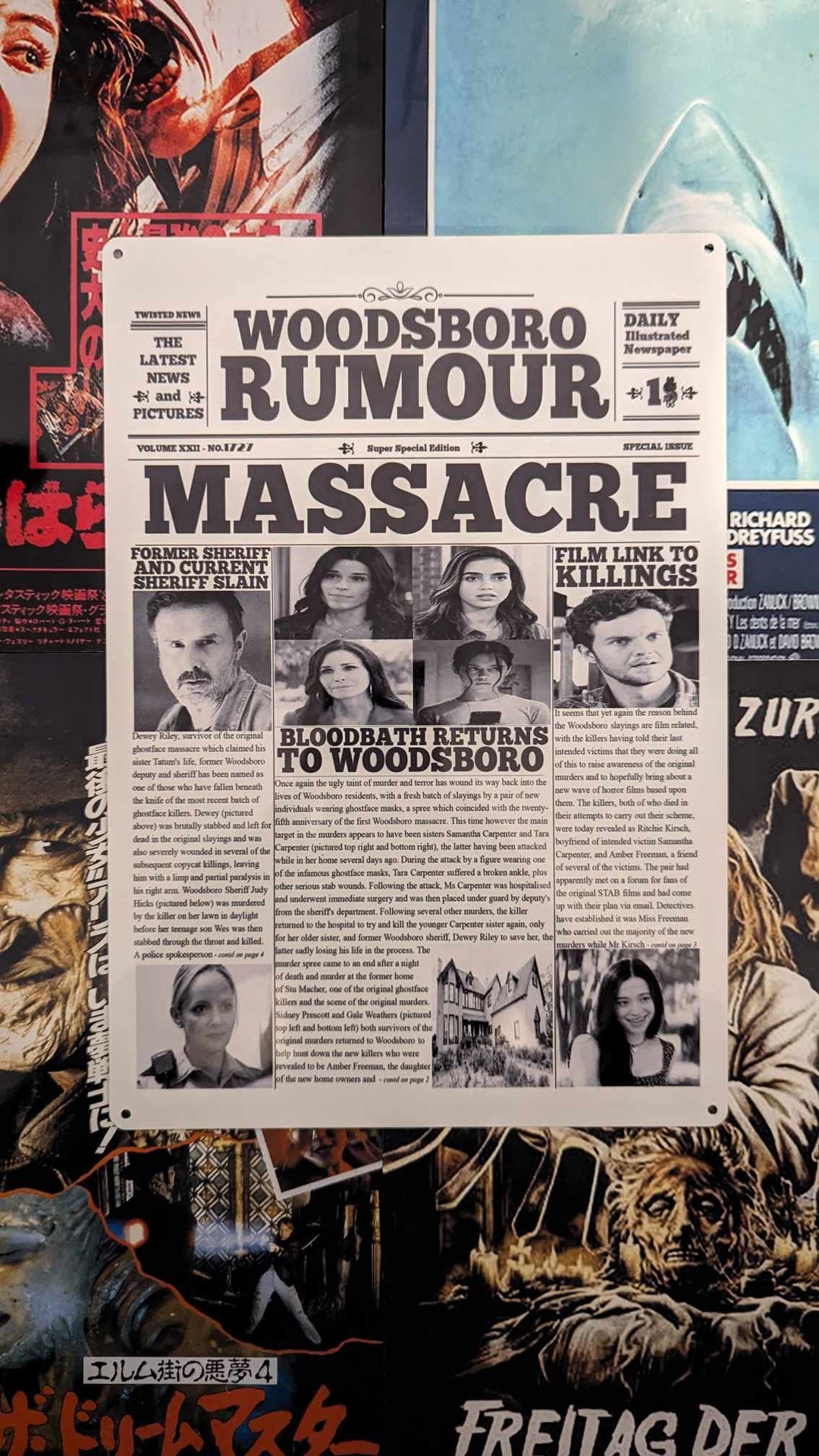 SCREAM 5 Newspaper Aluminium Poster - Etsy