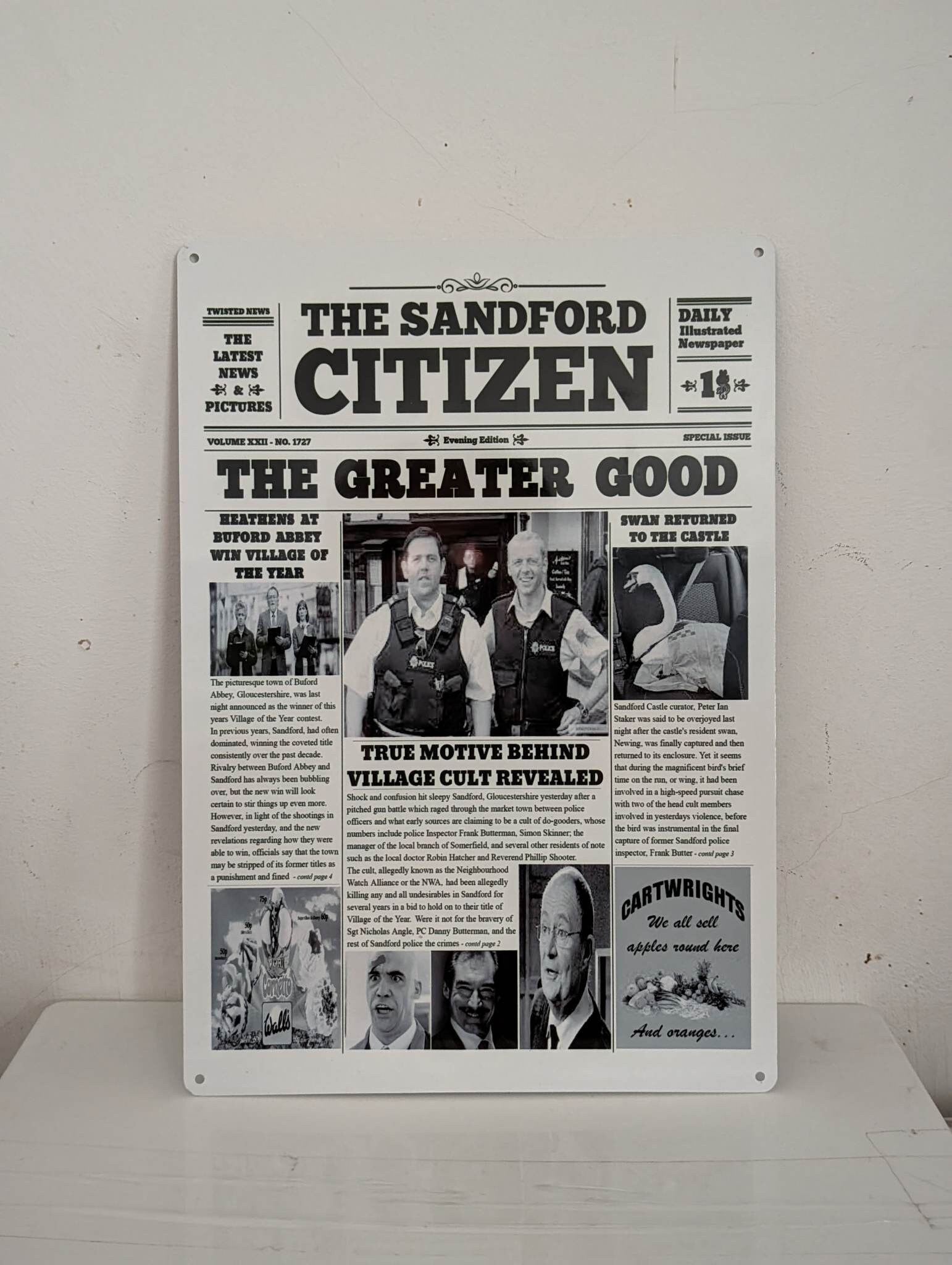 HOT FUZZ Newspaper Aluminum Poster - Etsy