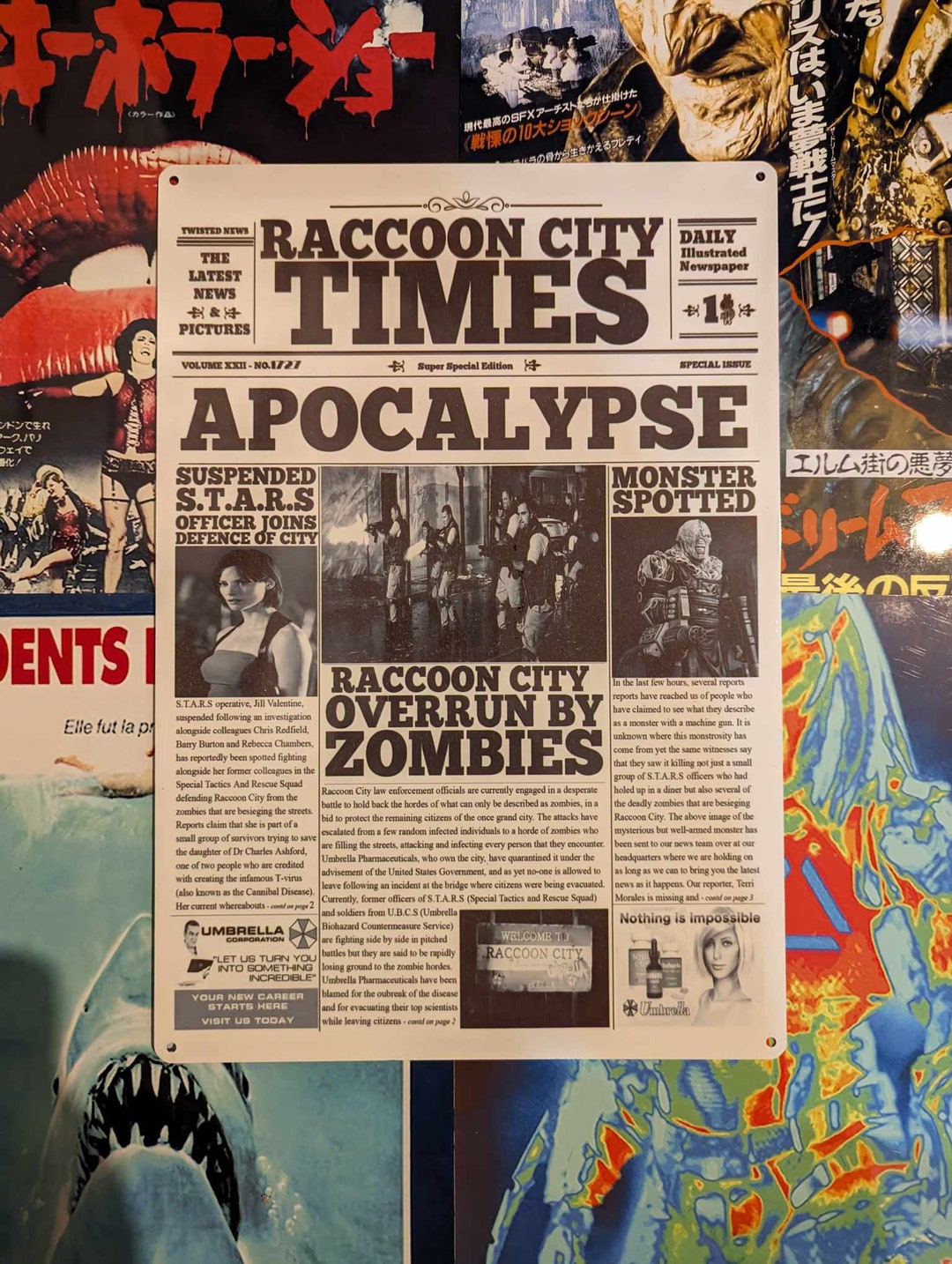 RESIDENT EVIL Newspaper Aluminium Poster - Etsy