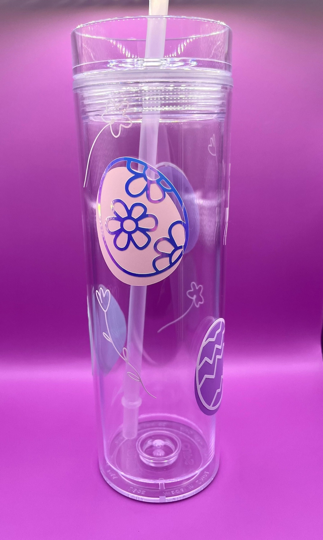 Personalized Easter Tumbler | Acrylic Skinny Tumbler With Lid & Straw ...