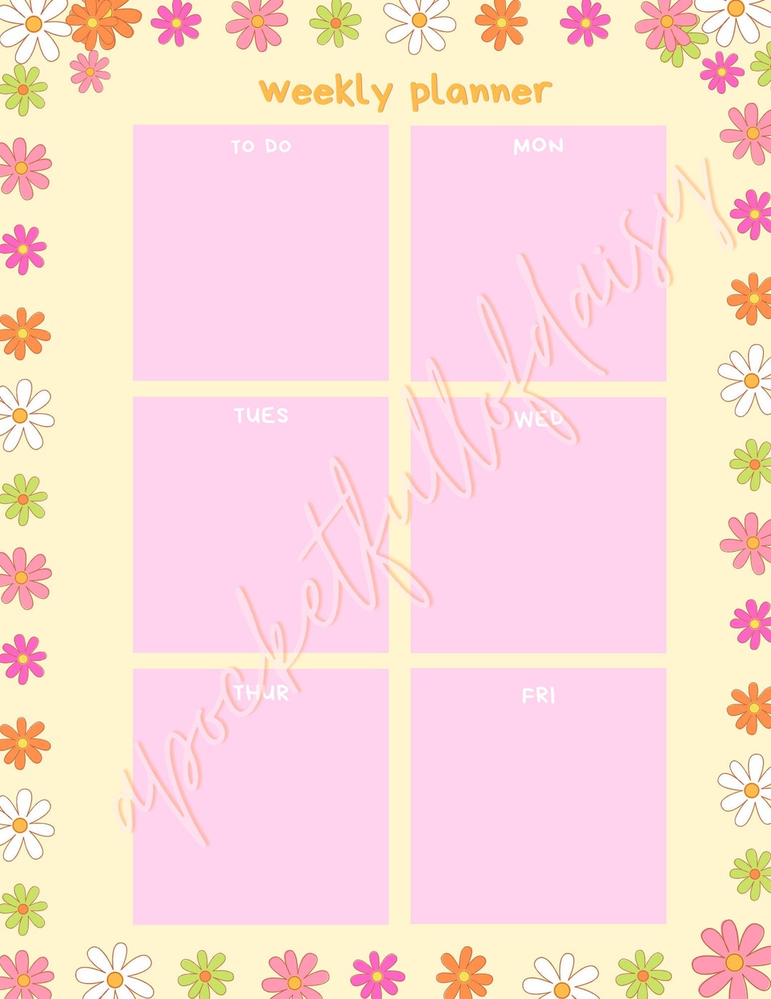 Weekly Planner Printable-post It Notes - Etsy