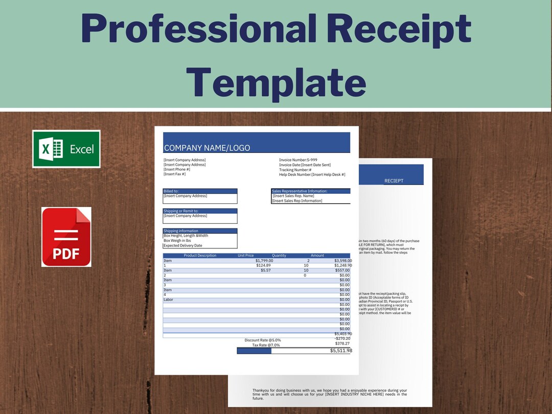 Modelo de recibo do Excel para pequenas empresas Gerador de recibos do ...