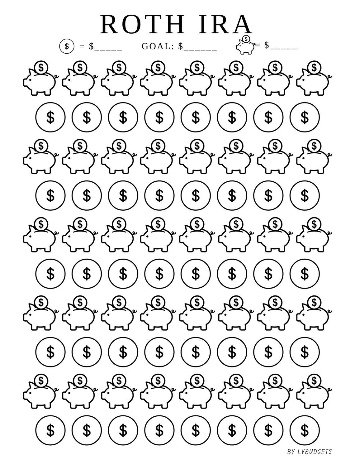 2025 Roth IRA Savings Challenge, Printable Digital Download, Savings ...