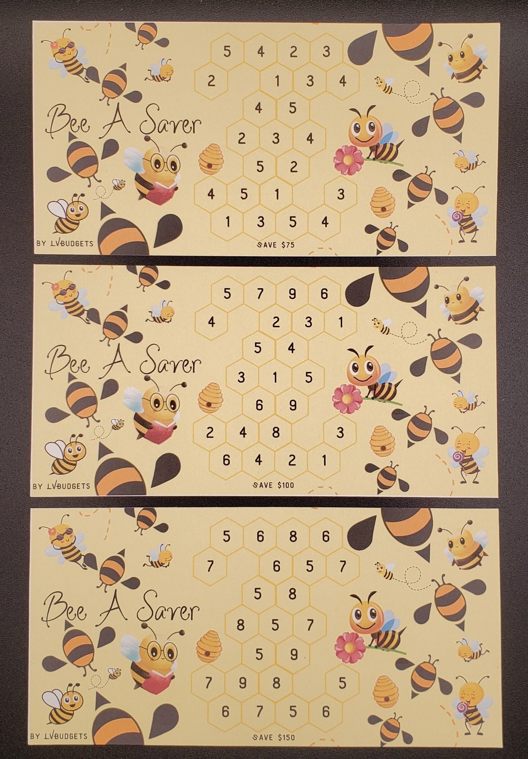 Bee A Saver Savings Challenge Set of 3 Various Saving Amounts - Etsy