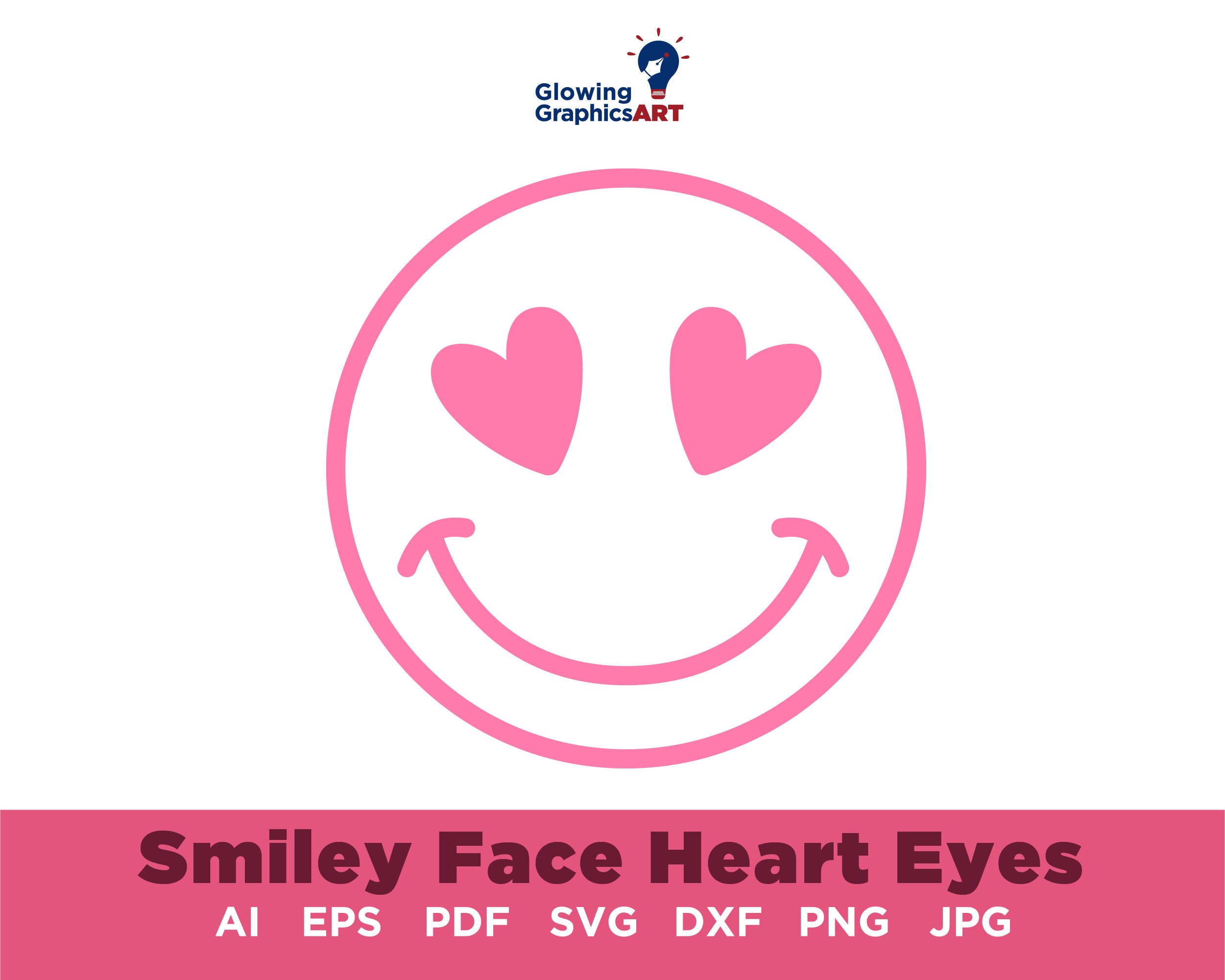 Heart Eyes Smiley Faces Svg Smiley Face Cut Filelove Smiley - Etsy UK