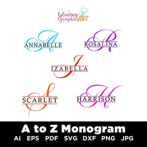 Split Letter Monogram Svg, Split Monogram, Font Monogram Svg Bundle ...