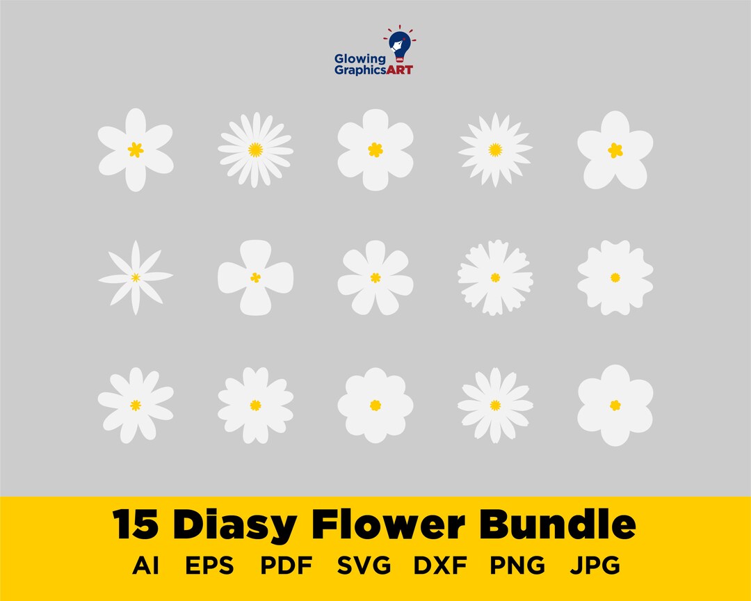 Daisy Bundle SVG PNG, Daisy Clipart, Flower Svg Files for Cricut, Cameo ...