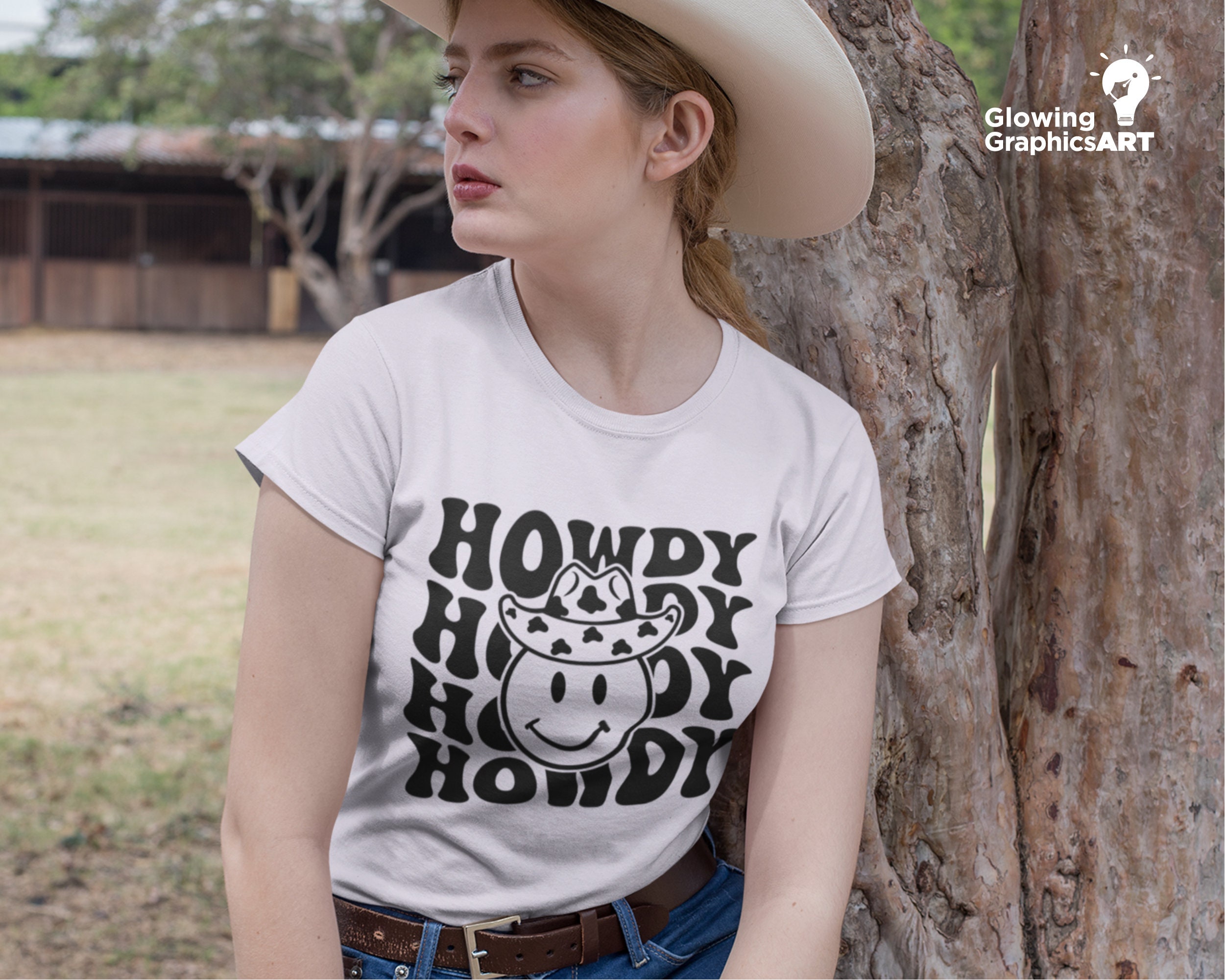 Howdy Smiley Face Svg, Howdy Smiley Shirt, Howdy Yall Svg, Cowboy Smiley Svg, Cowboy Svg ...