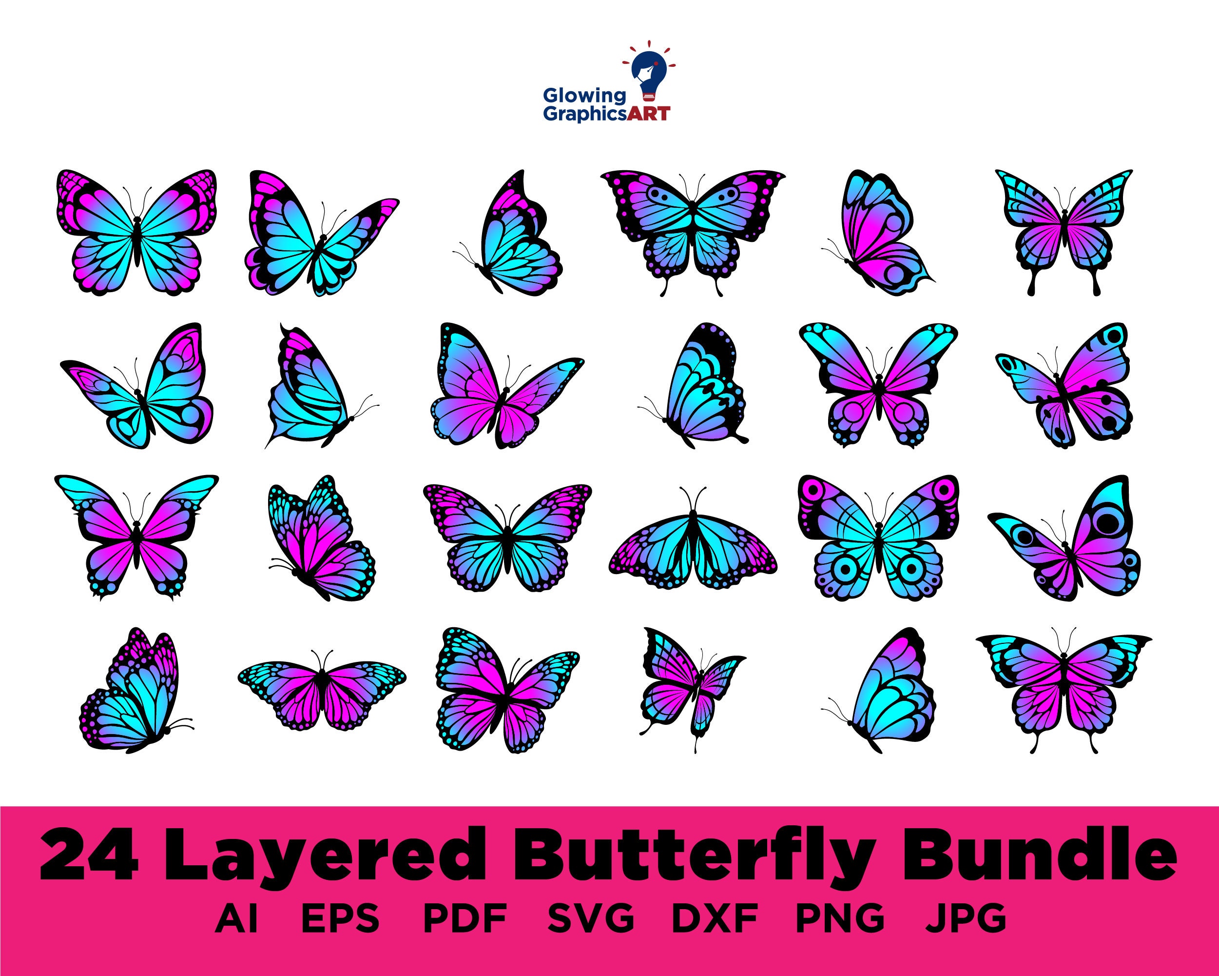 Layered Butterfly Svg Bundle, Butterfly Svg, Butterfly Bundle SVG ...