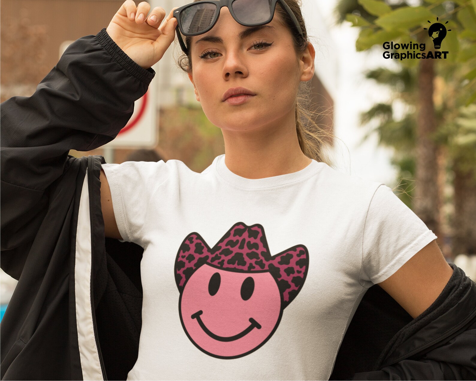 Cowboy Smiley Svg, Smiley Face SVG Smiley Cow Print Hat PNG Svg Dxf Ai ...