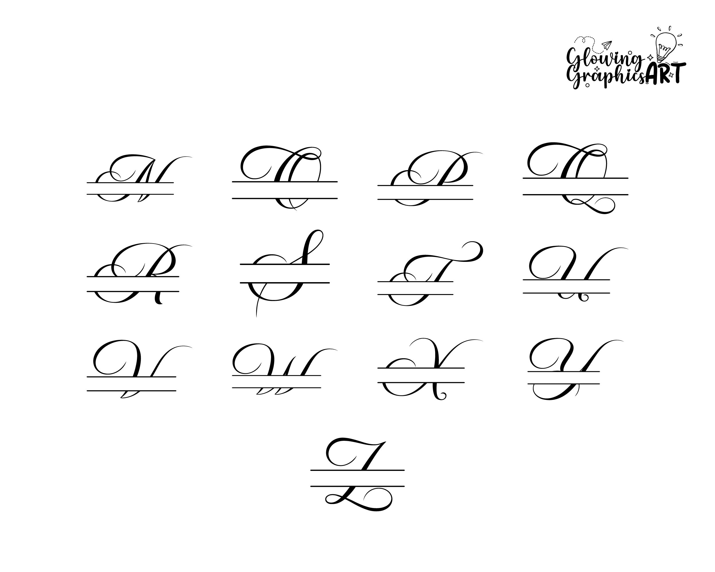 Split Letter Monogram Svg, Split Monogram, Font Monogram Svg Bundle ...