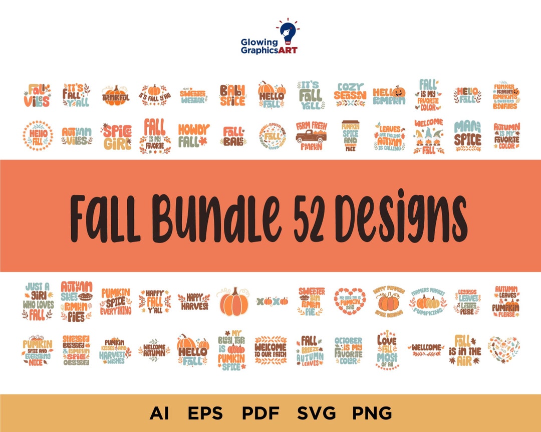 Retro Fall SVG Bundle, Autumn Svg, Thanksgiving Svg, Fall Svg Designs ...