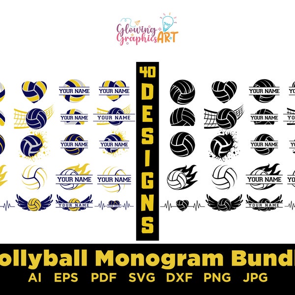 Volleyball Monogram - Etsy