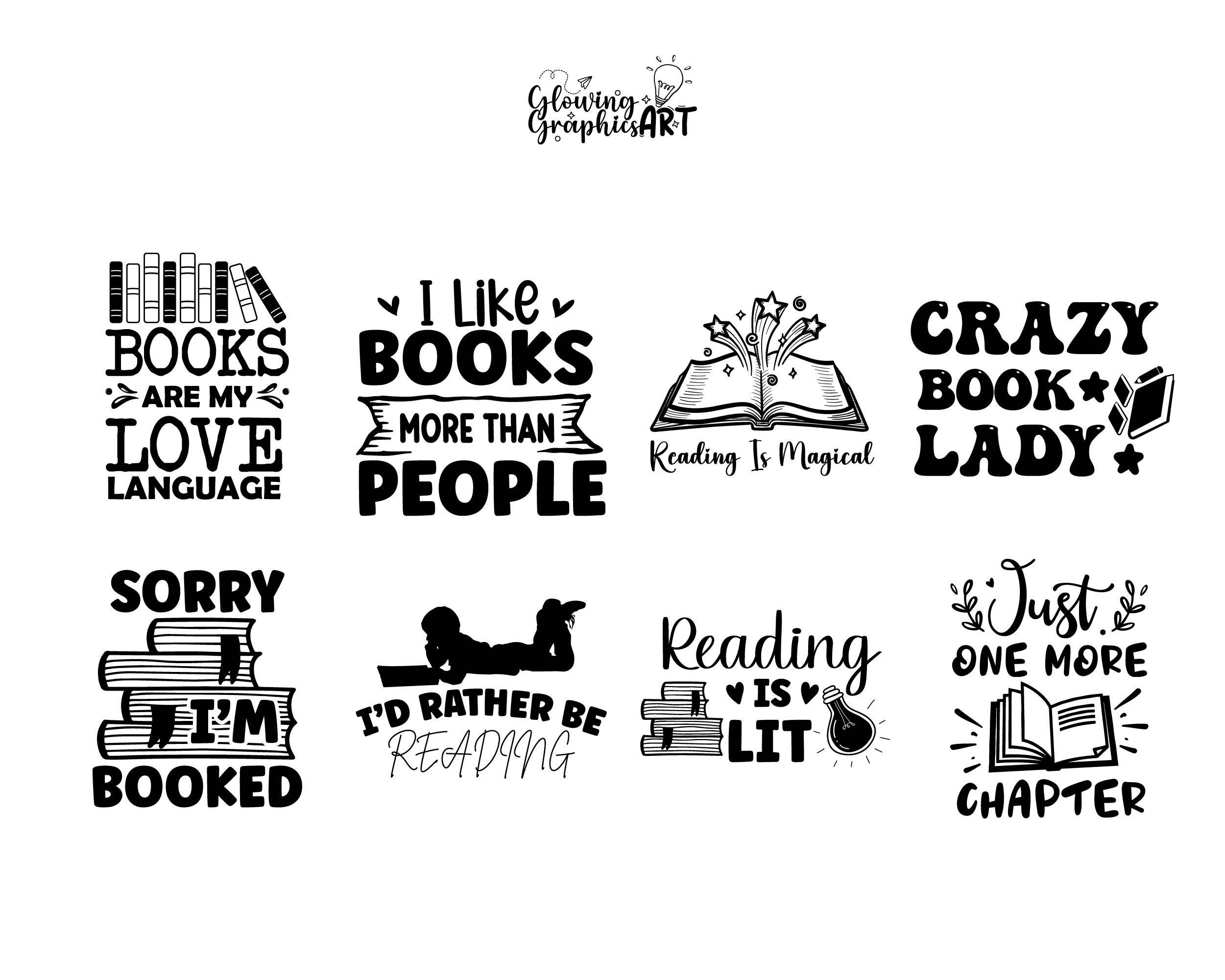 Reading Svg File, Reading Svg Bundle, Book Lover Svg, Books Svg, Book ...