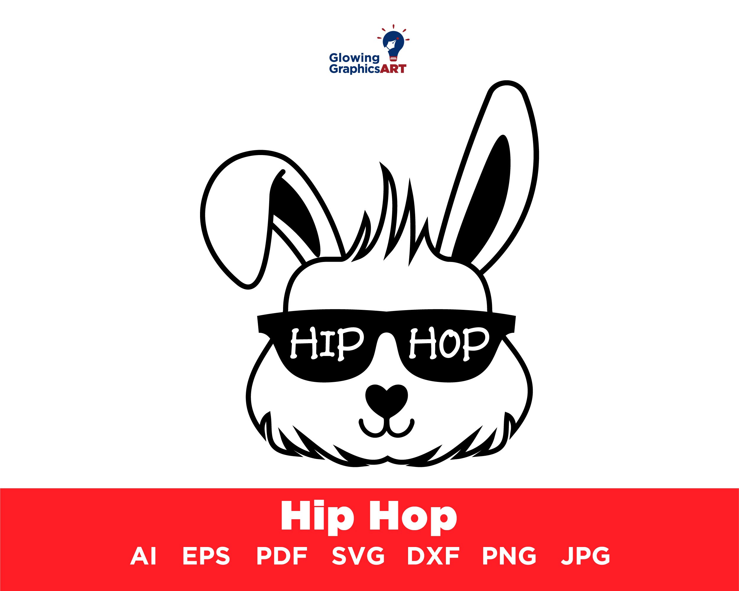 Hip Hop SVG, Sunglasses Bunny Svg , Cool Bunny SVG, Happy Easter Svg ...