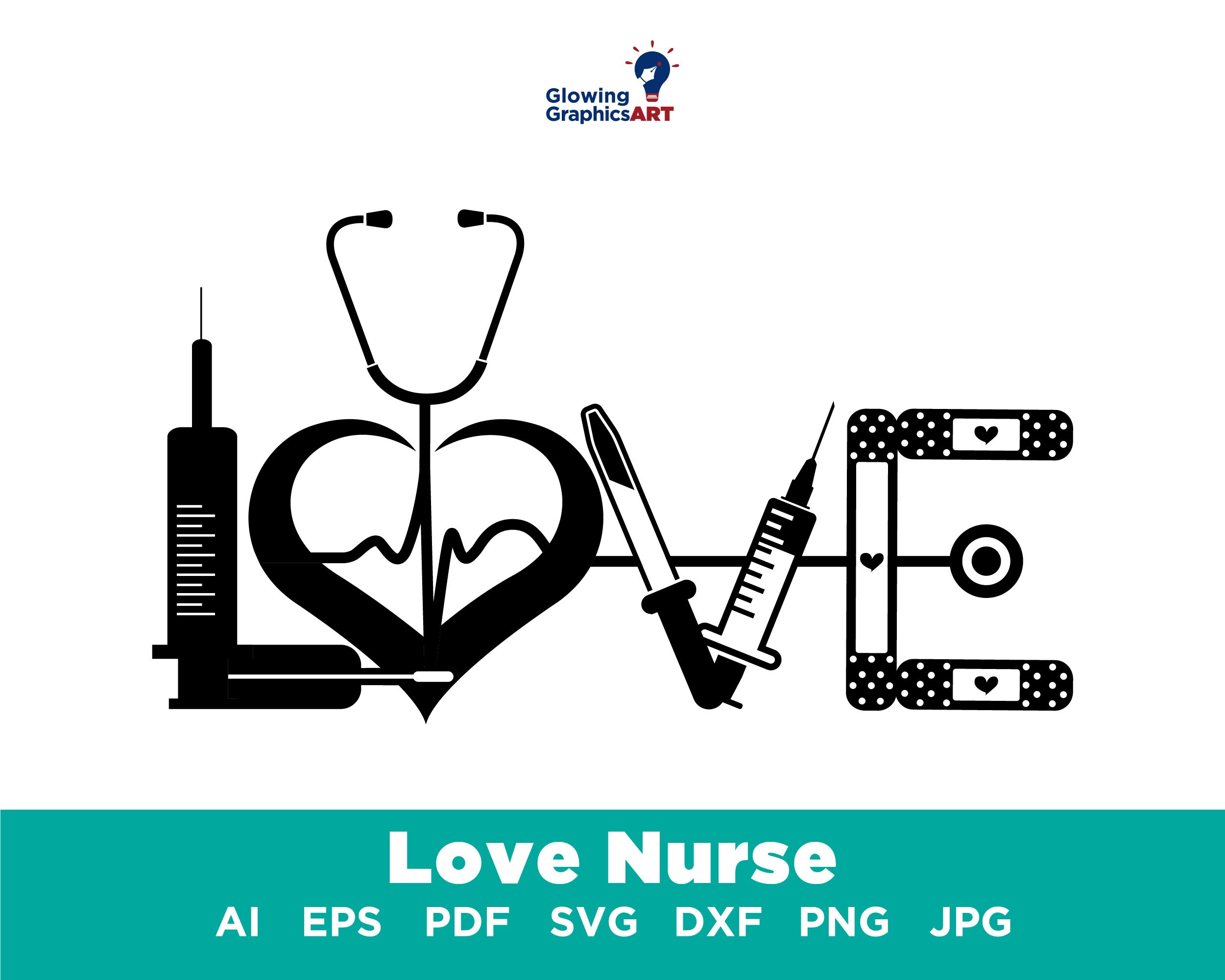Love Nurse Svg, Nurse Life Svg, Nurse Shirt, Stethoscope Svg, Medical ...