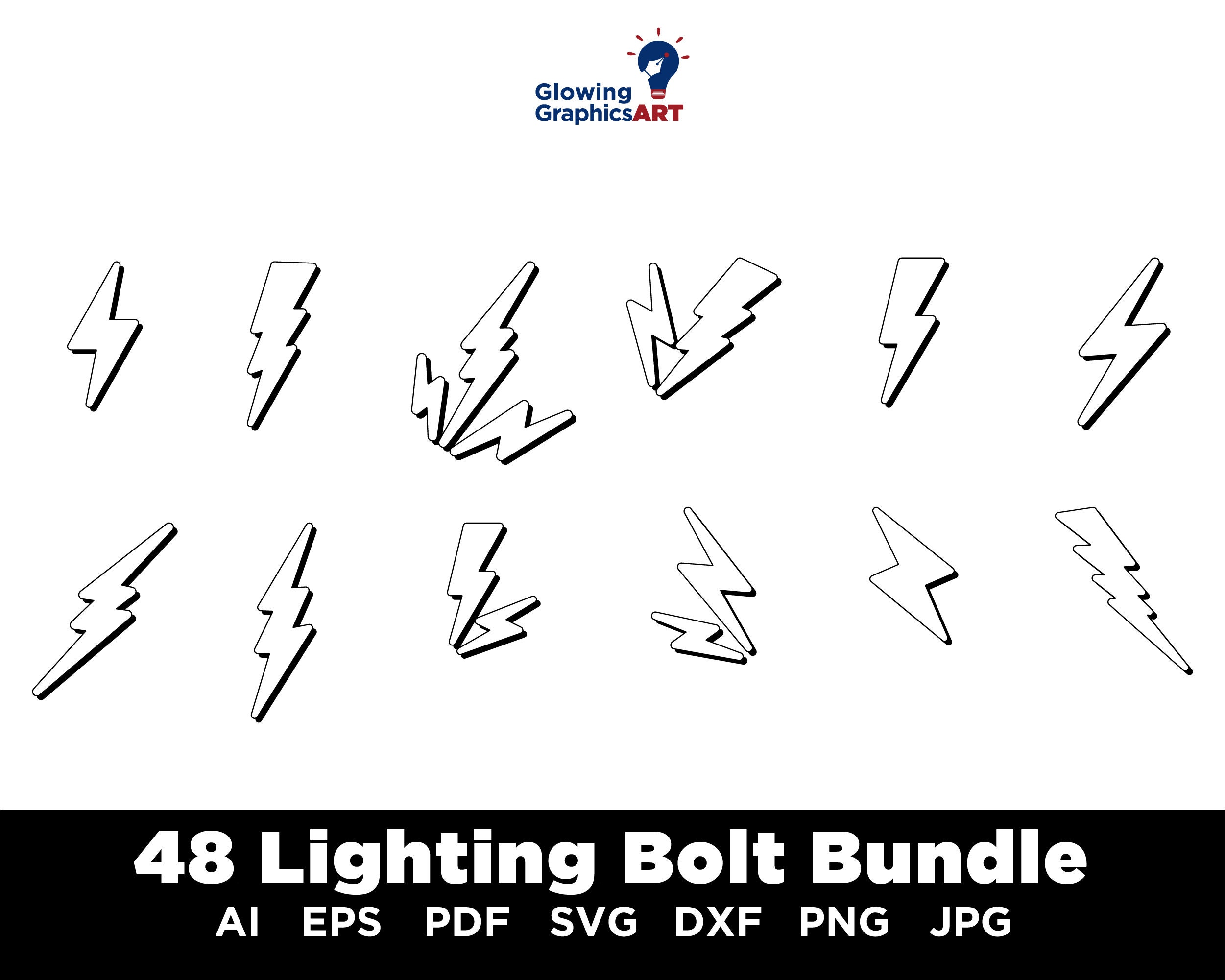 48 Lightning Bolt Svg Bundle, Lightning Svg, Lightning Strike Svg ...