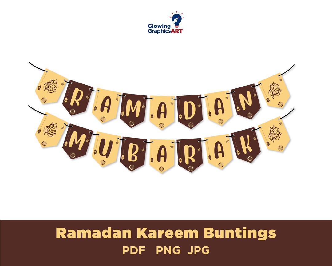 Printable Ramadan Mubarak Banner, Ramadan Bunting, Ramadan Mubarak ...
