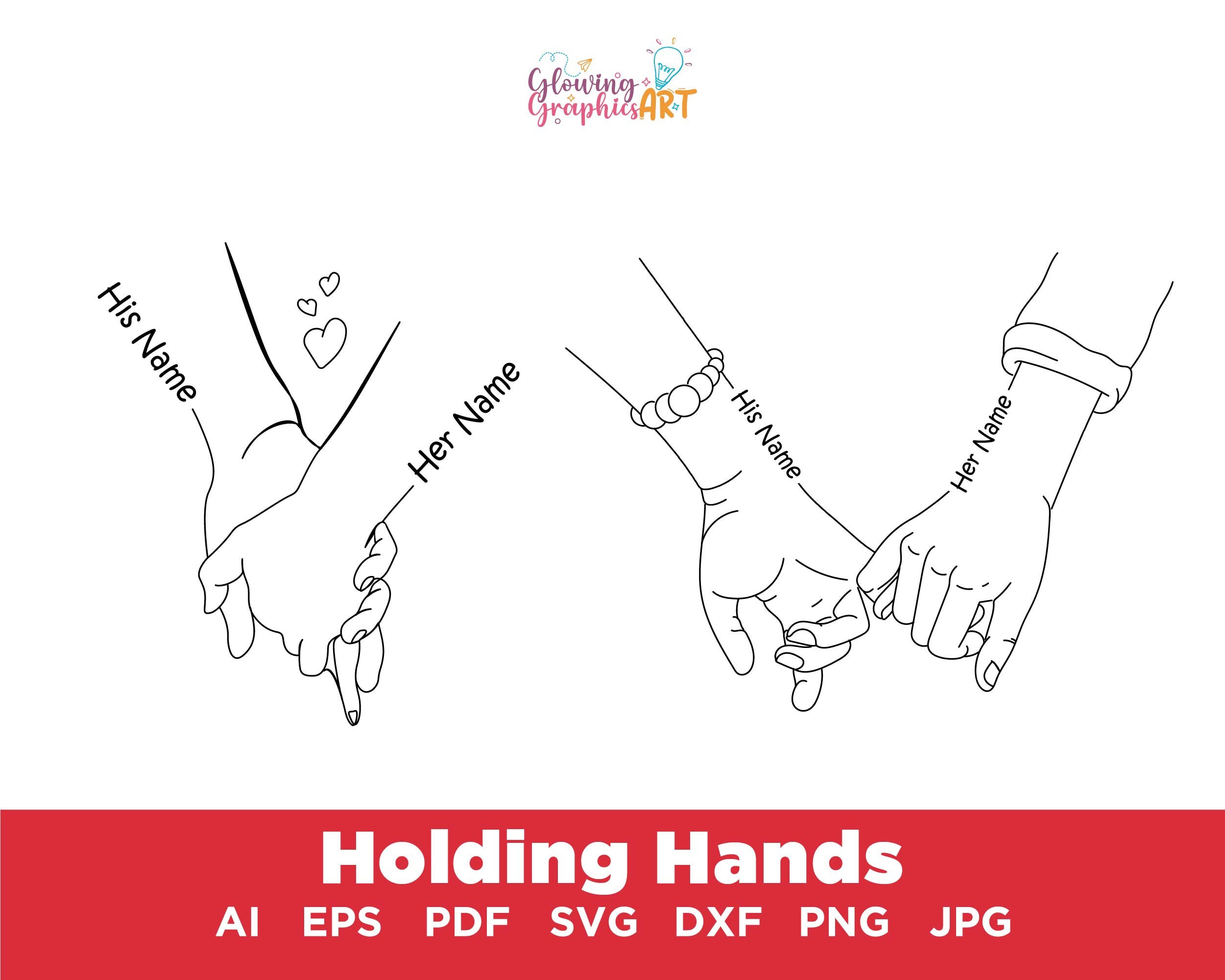 Holding Hands SVG PNG Bundle, Valentines Day Svg Files, Pinky Hold Svg ...
