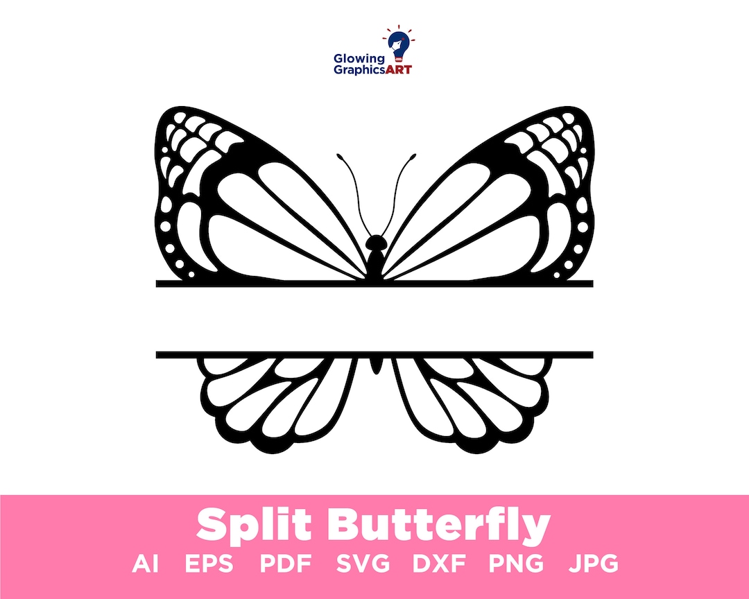 Split Butterfly Svg, Butterfly Split Monogram Svg, Butterfly Svg ...
