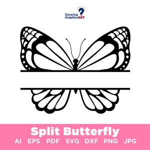 Split Butterfly Svg, Butterfly Split Monogram Svg, Butterfly Svg, Butterfly Clipart, Butterflies ...