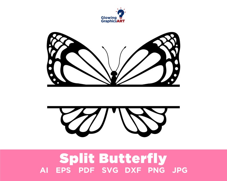Split Butterfly Svg, Butterfly Split Monogram Svg, Butterfly Svg ...