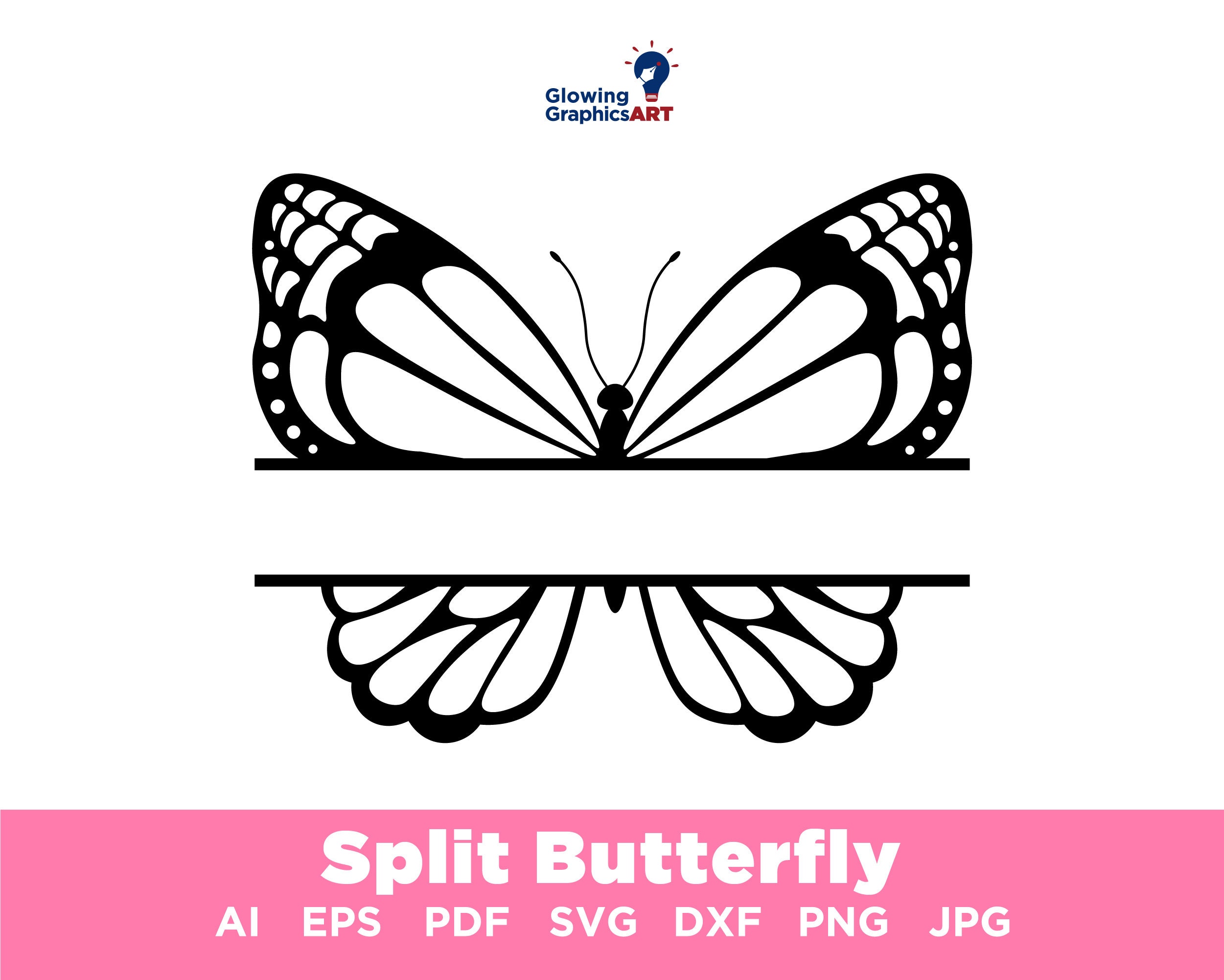 Split Butterfly Svg, Butterfly Split Monogram Svg, Butterfly Svg, Butterfly Clipart, Butterflies ...