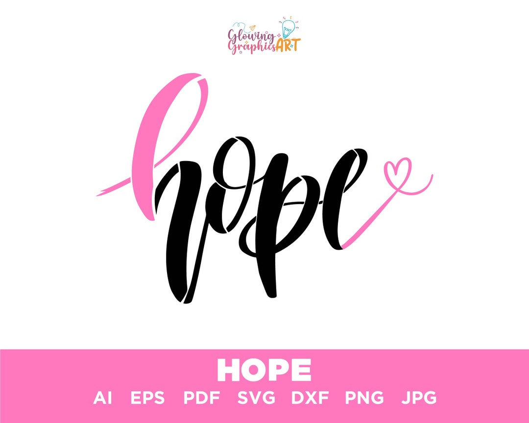 Hope Ribbon Svg, Breast Cancer Svg, Cancer Svg, Breast Cancer Awareness ...
