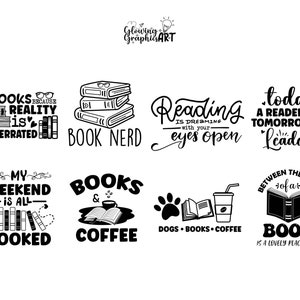 Reading Svg File, Reading Svg Bundle, Book Lover Svg, Books Svg, Book ...