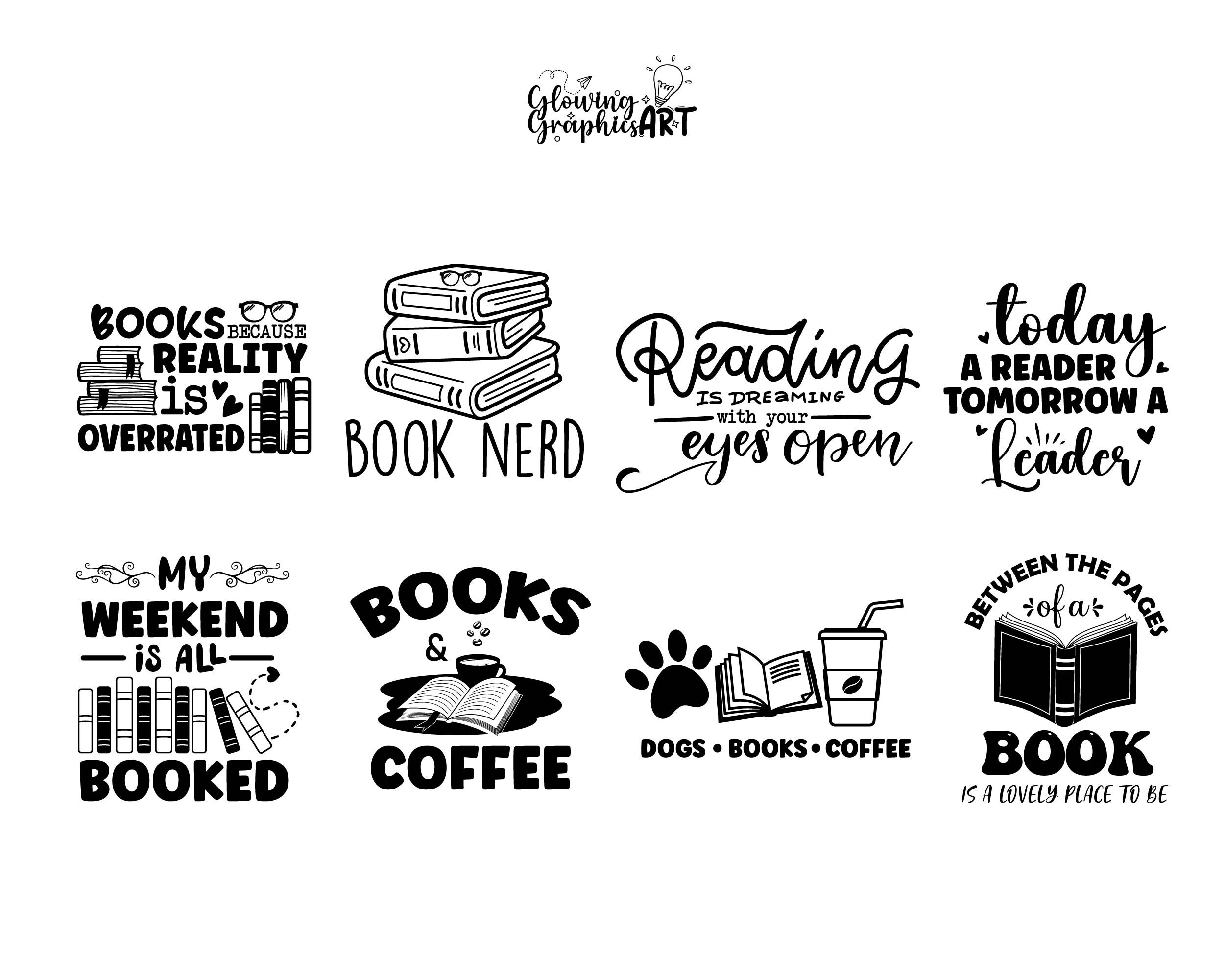 Reading Svg File, Reading Svg Bundle, Book Lover Svg, Books Svg, Book ...