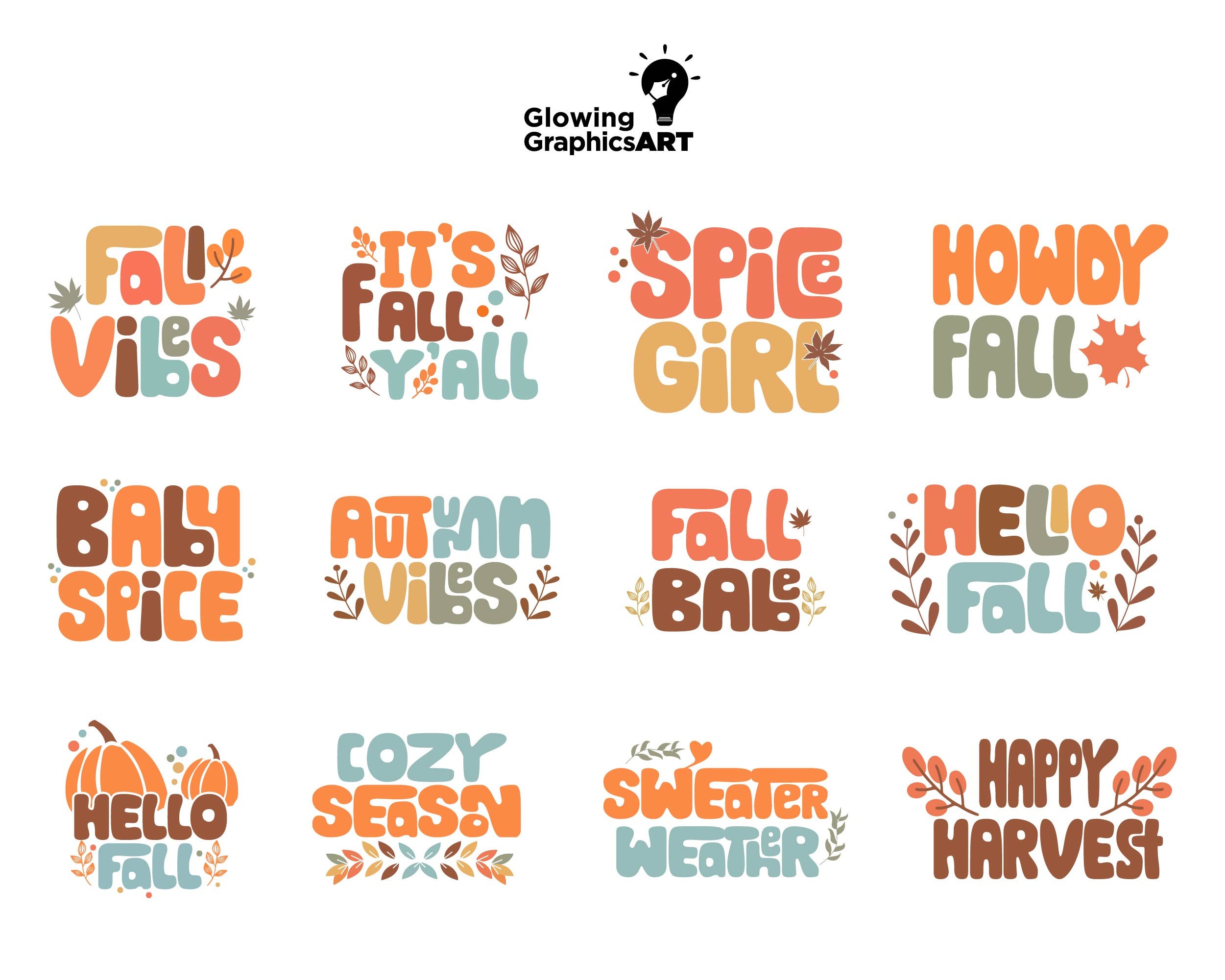 Retro Fall SVG Bundle Autumn Svg Thanksgiving Svg Fall Svg - Etsy