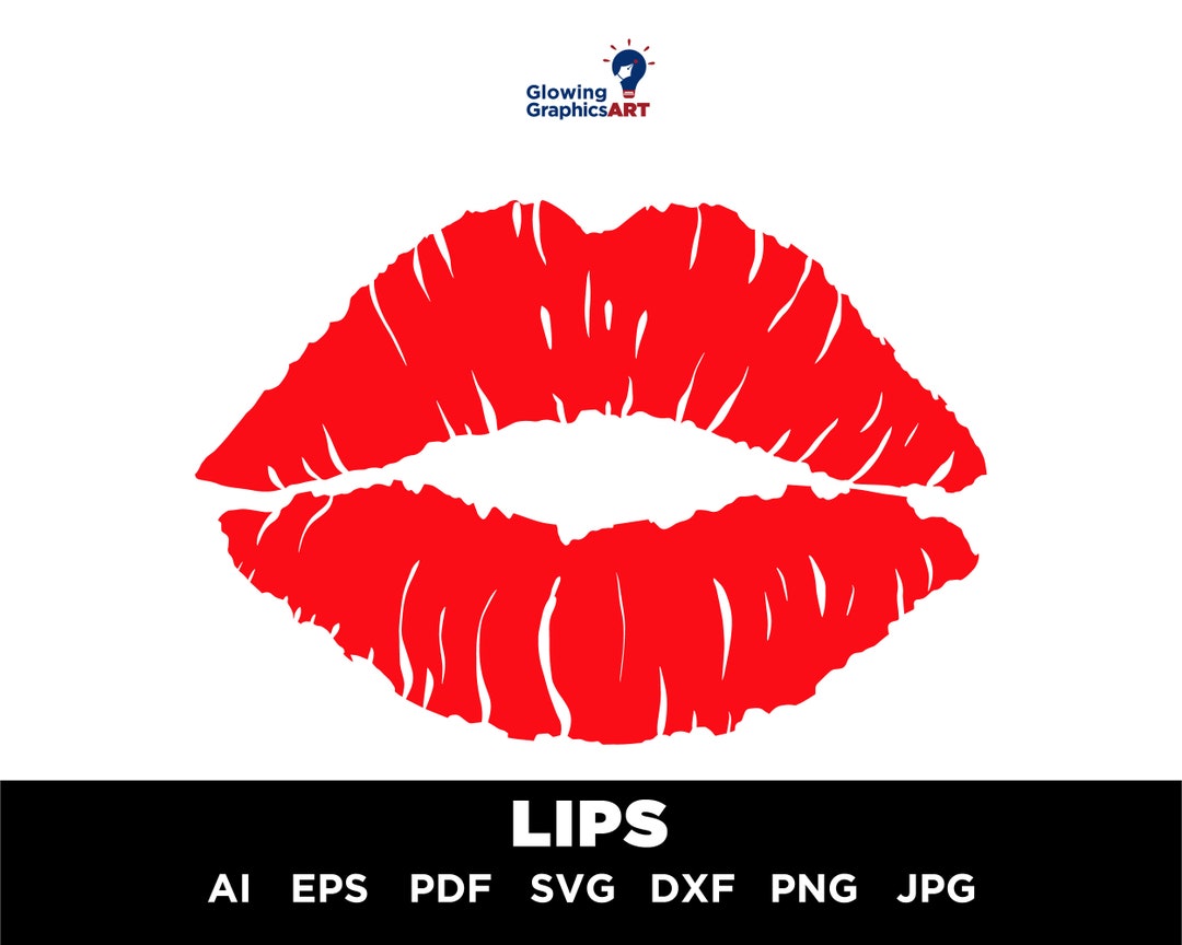 Lips Svg, Red Lips Svg, Kiss Svg, American Lips Svg, Kiss Design, Cricut and Silhouette, Instant ...